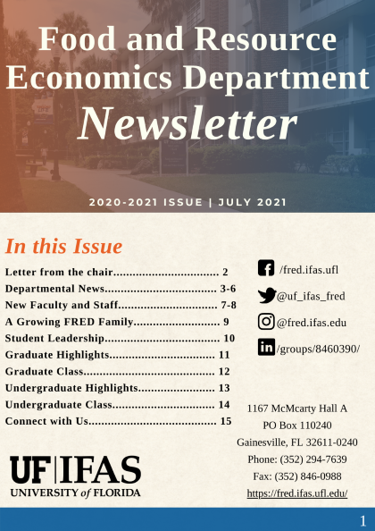 UF/IFAS Food and Resource Economics 2020-2021 Newsletter - UF/IFAS Food ...