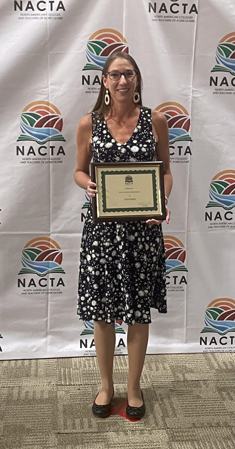 NACTA Educator Award given to Dr. Jaclyn Kropp of UF FRE