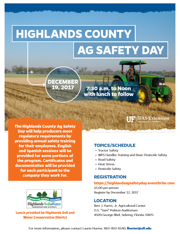 Highlands Agriculture Safety Day Announced - UF/IFAS Extension ...
