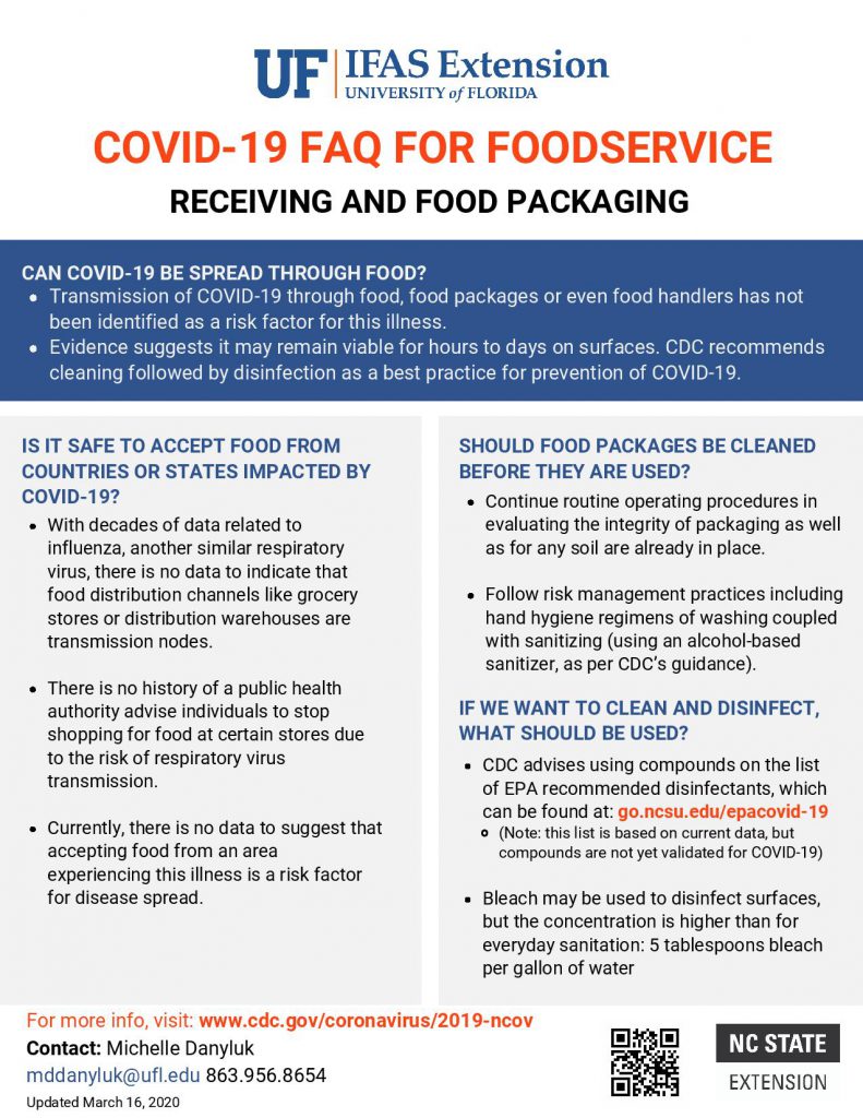 FAQ For Food Service- Receiving and Food Packaging - News