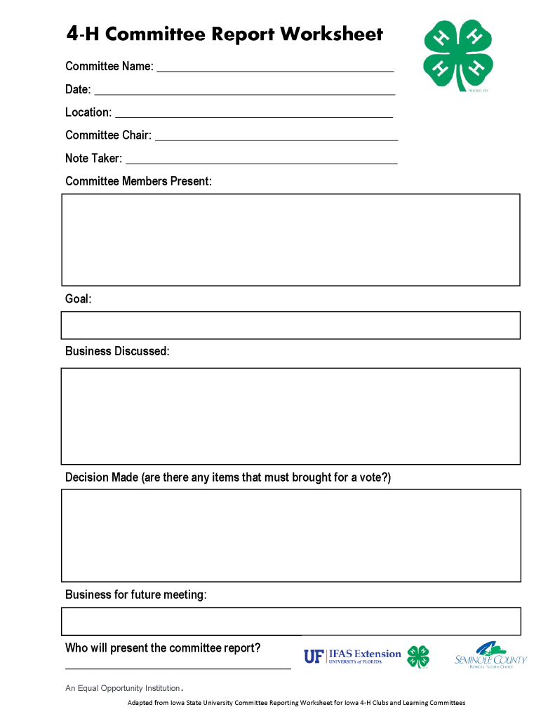 4-H Leadership- Committees - UF/IFAS Extension Seminole County