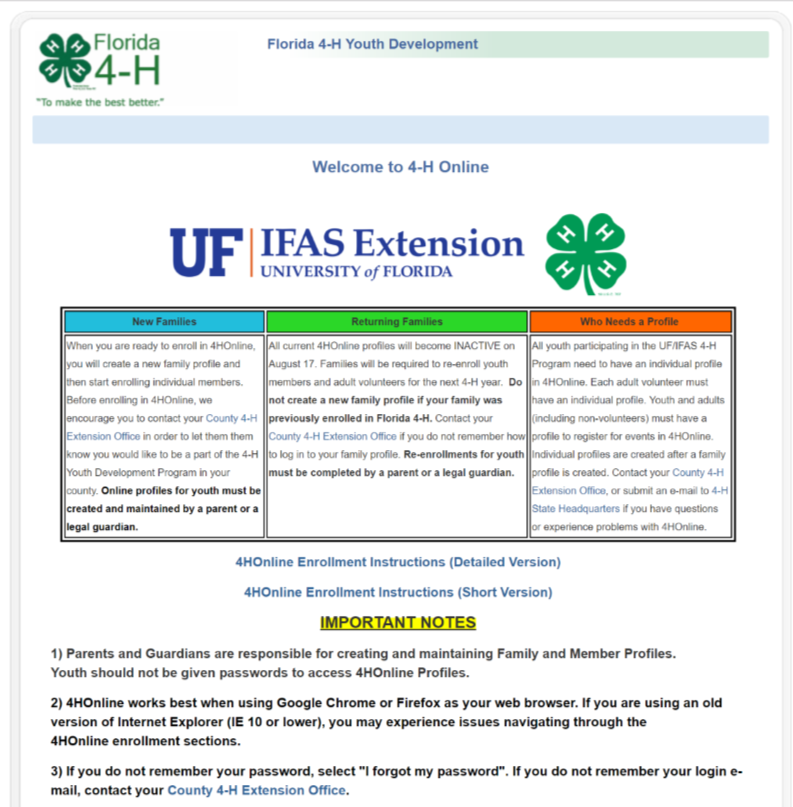 4HOnline Enrollment - UF/IFAS Extension Suwannee Co.