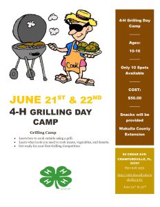 4-H Grilling Day Camp - UF/IFAS Extension Wakulla County