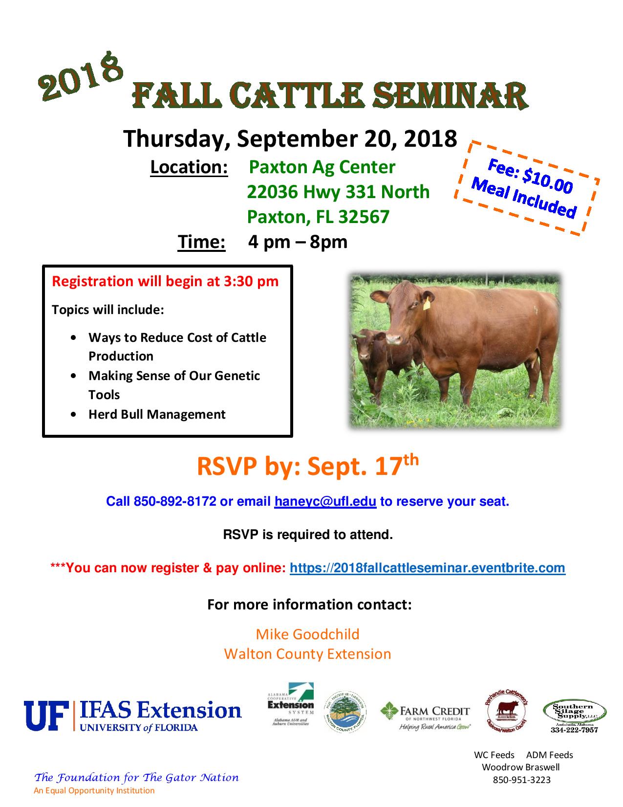 2018 Fall Cattle Seminar - UF/IFAS Extension Walton County